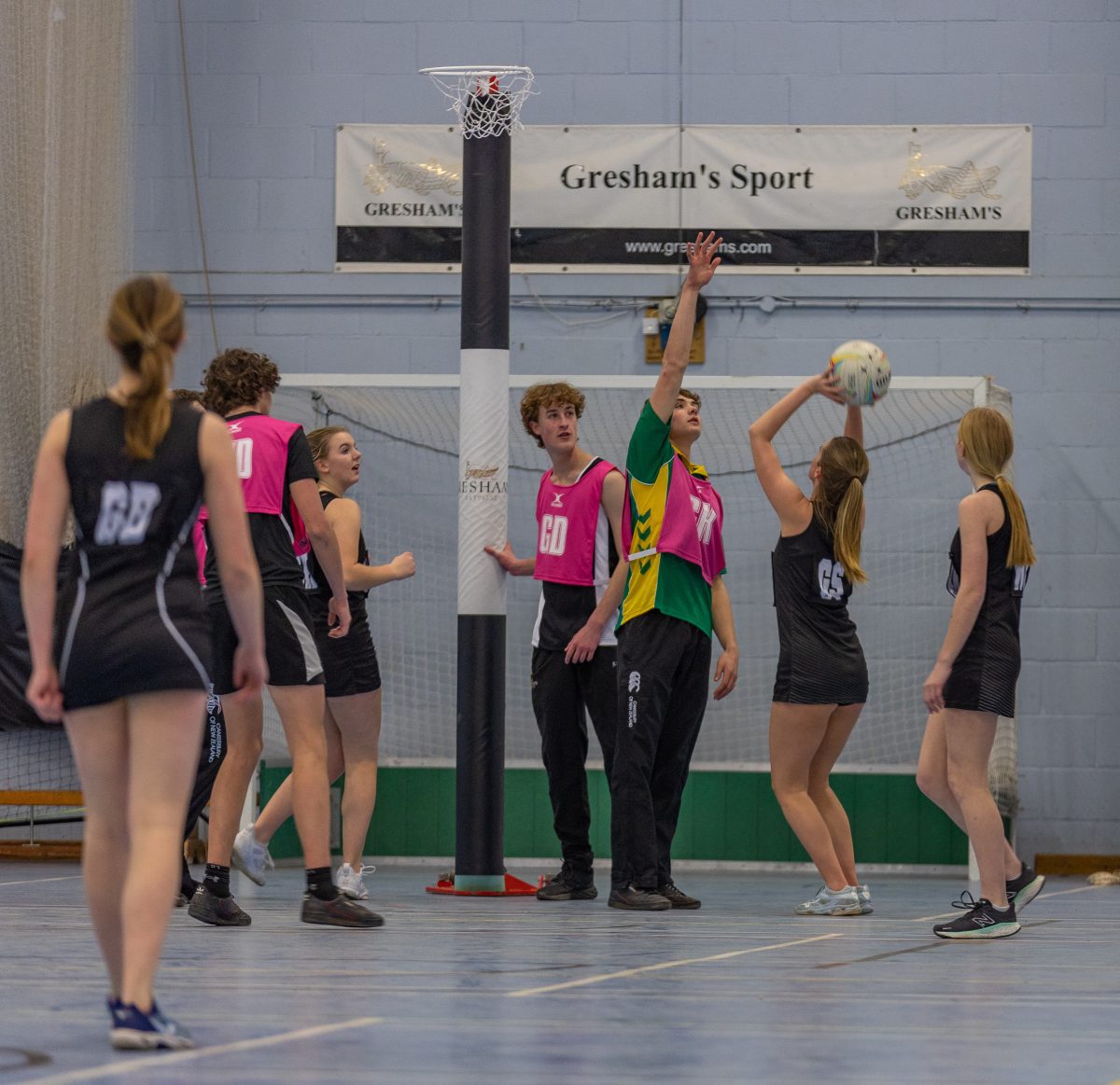The 1st VII netball team challenged the 1st XV rugby team to a netball ...